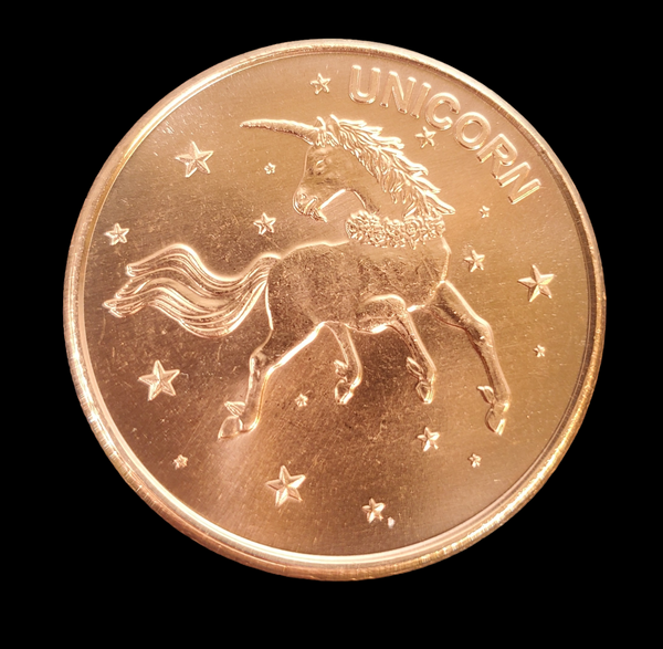 1 Oz Copper Coin (Unicorn), Michigan - Summit's Steps Minerals
